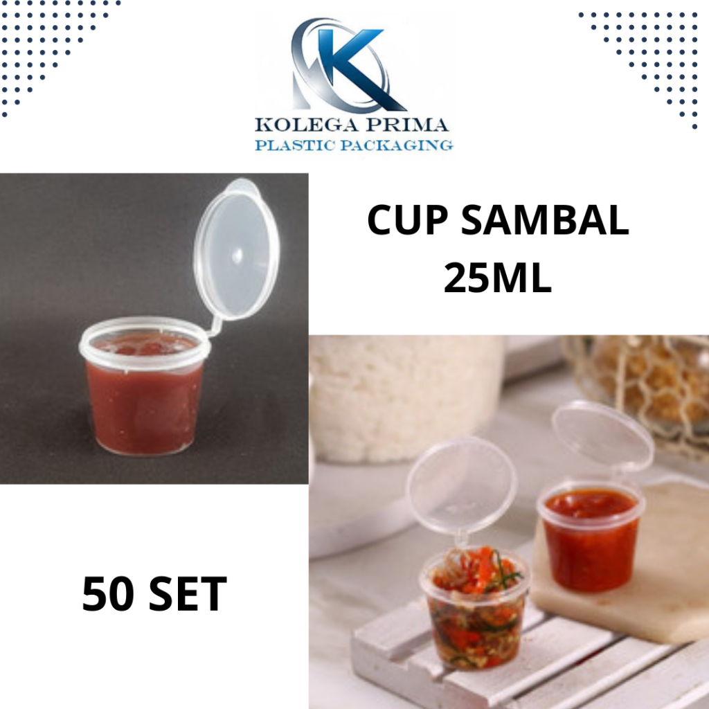 Jual THINWALL CUP SAOS KLIP 25ML/ OTG 25/ WADAH PLASTIK SAOS SAMBAL ...