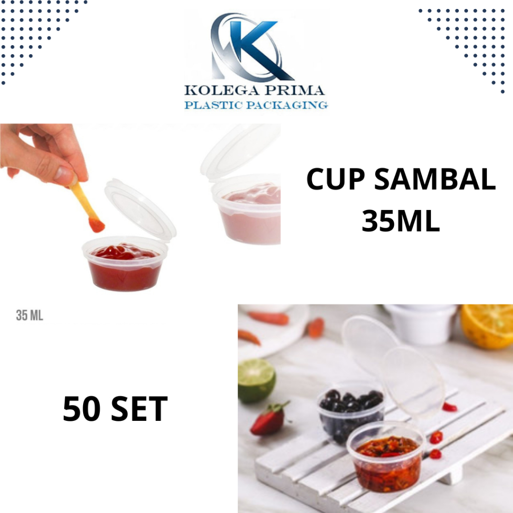 Jual THINWALL CUP SAOS KLIP 35ML/ OTG 35/ WADAH PLASTIK SAOS SAMBAL ...