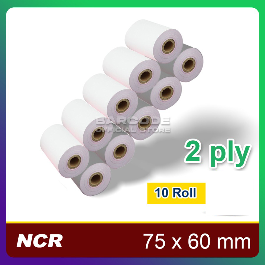 Jual Kertas Kasir NCR 75 X 60 mm 2 PLY Rangkap 2 Struk Printer Dot ...