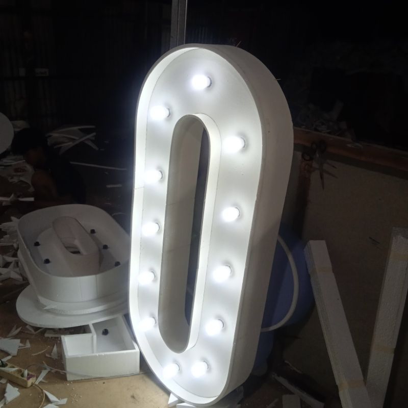 Jual dekorasi angka LED besar tinggi 1 meter free lampu | Shopee Indonesia