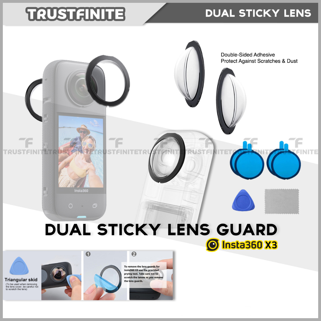 Jual OEM Dual Sticky Lens Insta360 X3 Lens Guard Protector Pelindung ...