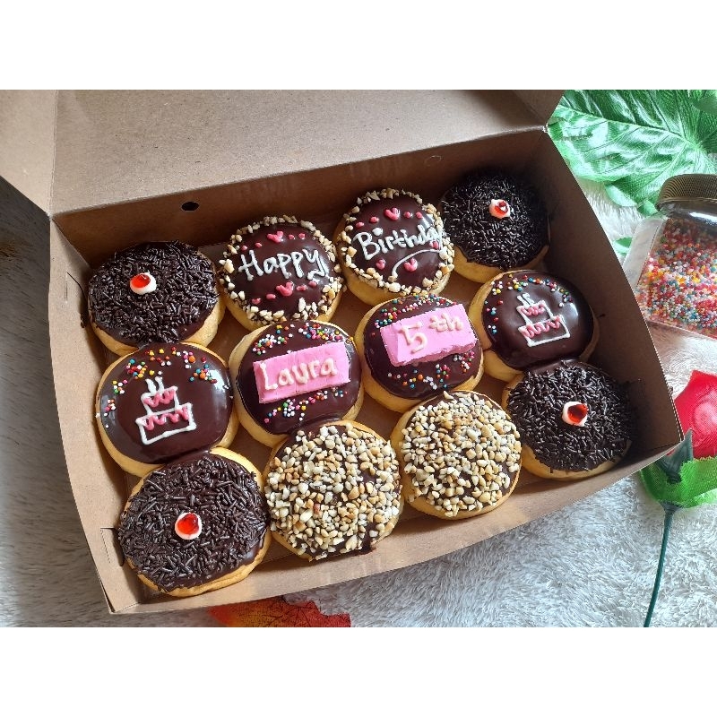 Jual Donat ultah/Donat tulis (ucapan)/ Donat ulang tahun | Shopee Indonesia
