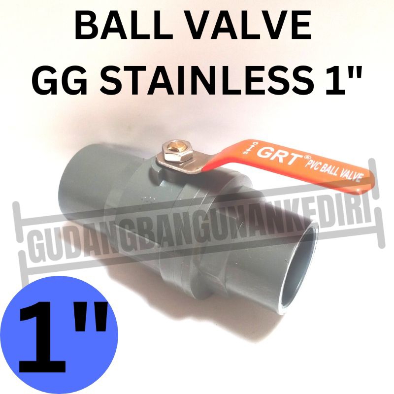 Jual ball valve stop kran keran pvc gagang stainless 1 inch GRT MDN VIPER | Shopee Indonesia