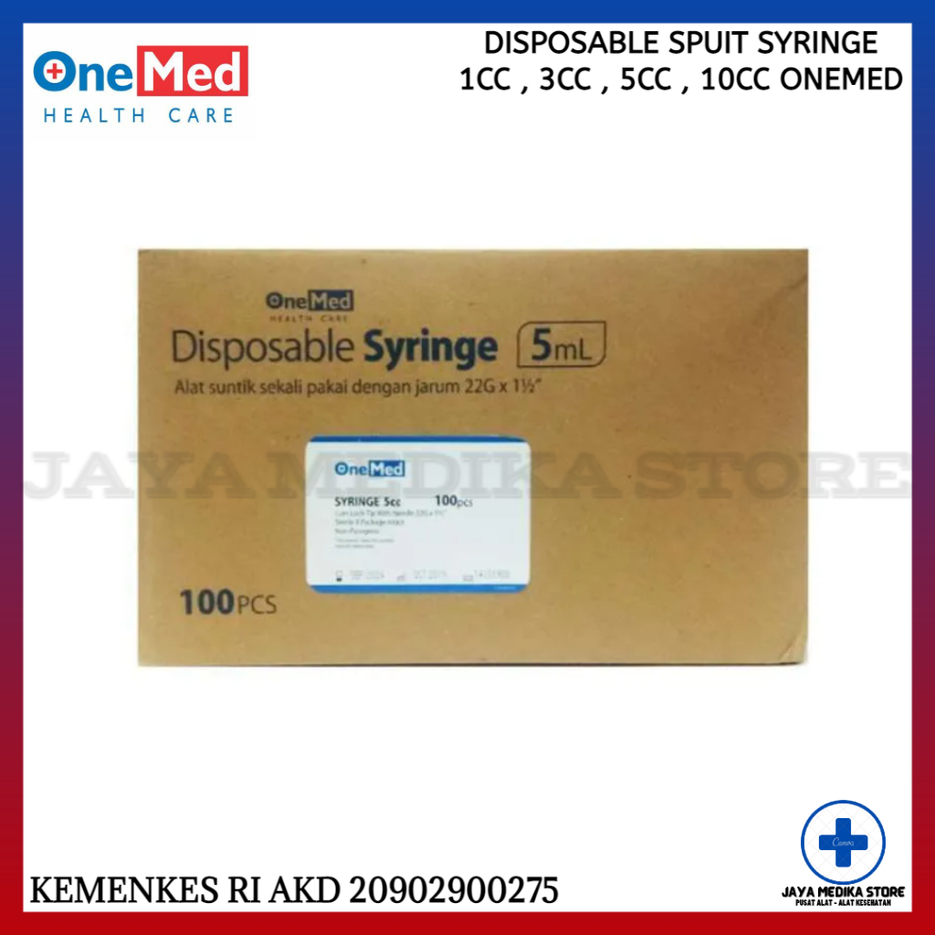 Jual Spuit 5cc OneMed Disposable Syringe 5ml Onemed 22G Box | Shopee ...