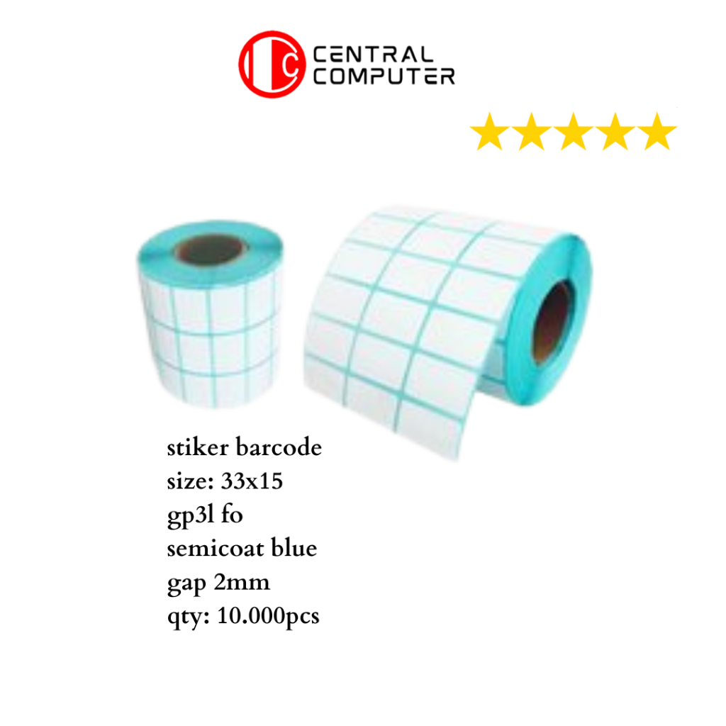 Jual Label Barcode 33x15 - 3 Line Isi 10.000 PCS - STIKER BARCODE ...