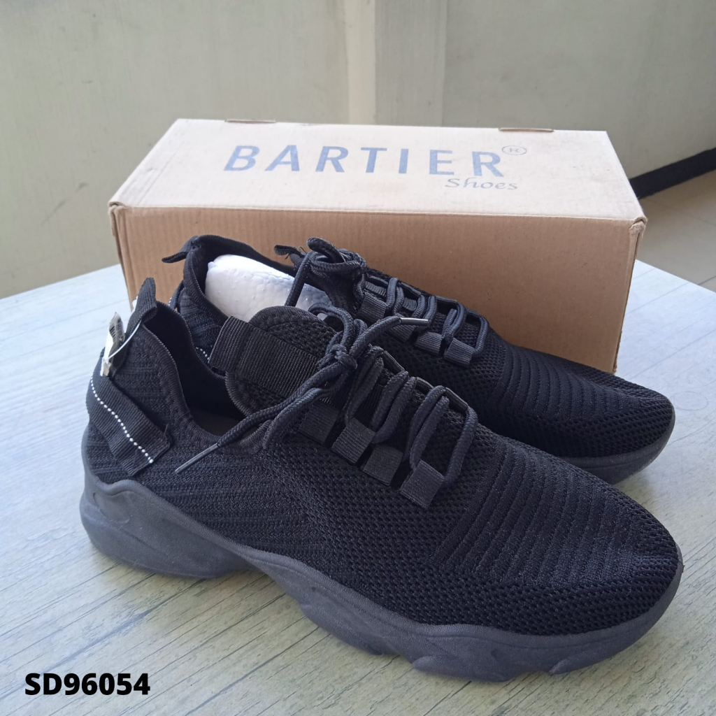 Jual SEPATU KETS BARTIER FULL HITAM TALI | Shopee Indonesia