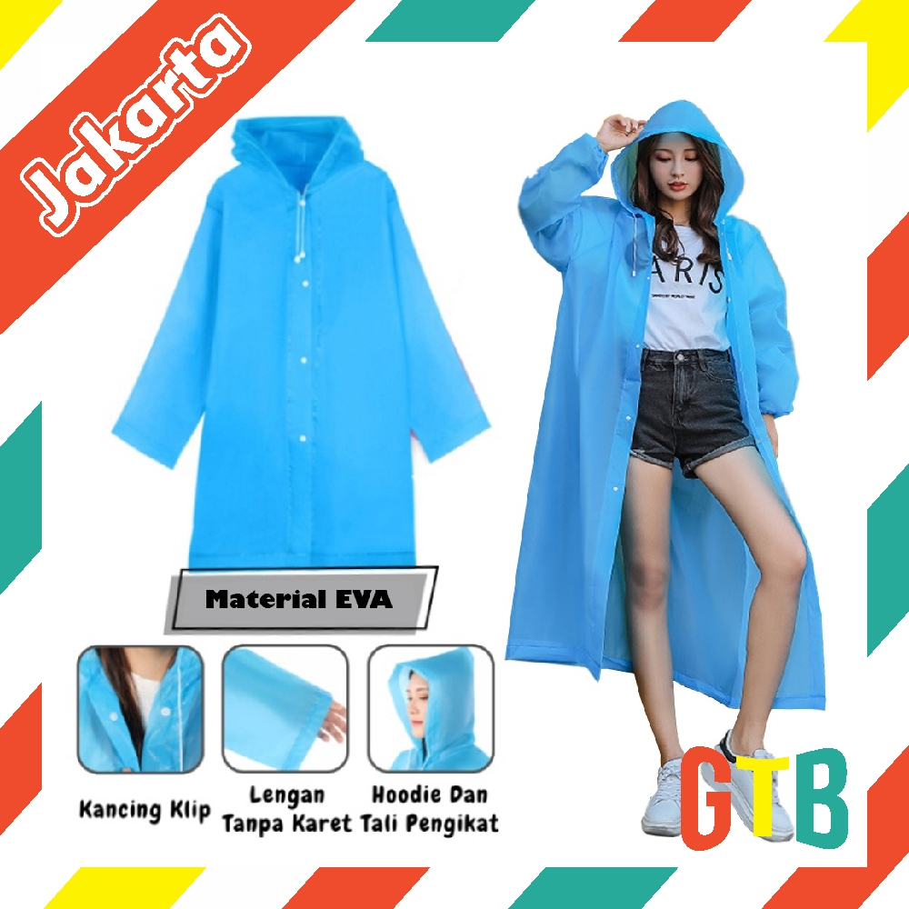 Jual ️GTB ️ JAS HUJAN EVA TRANSPANT TEBAL DEWASA / JAS HUJAN KOREA PONCHO PRIA WANITA UNIVERSAL ...