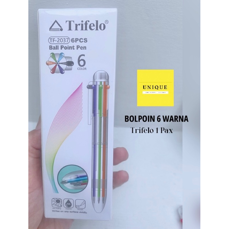 Jual (1 PAX) unique store bolpoin/bulpen/pulpen mekanik 6 warna 6 in 1 ...