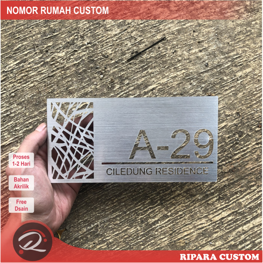Jual nomor rumah motif stainless . nomor rumah akrilik . no rumah ...