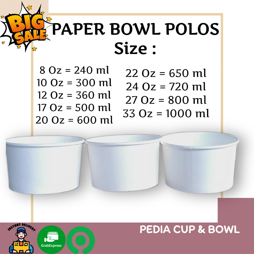 Jual Paper Cup Bowl Mangkok Kertas Tahan Panas Mie Ayam Bakso Mangkok ...
