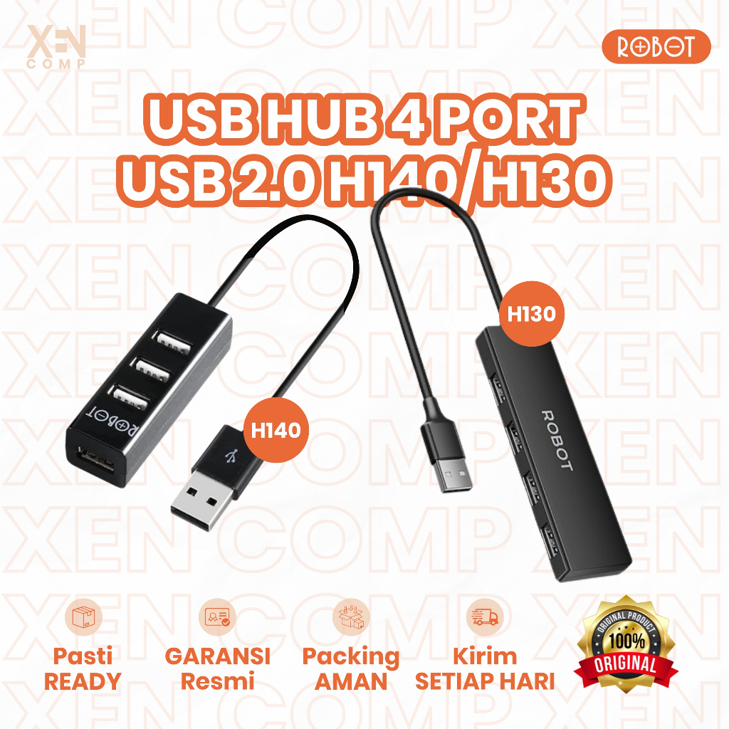 Jual USB Hub Robot 4 Port H140 H130 USB 2.0 | Shopee Indonesia
