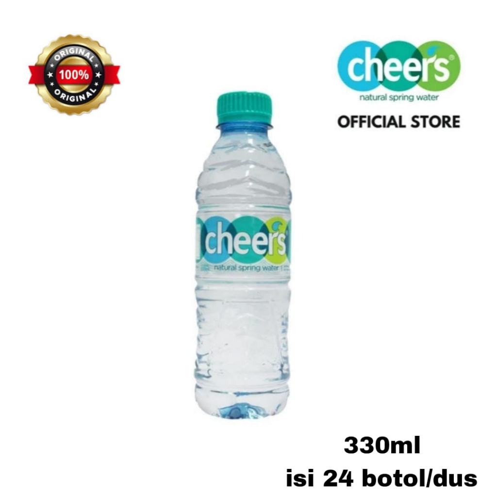 Jual cheers air mineral natural spring water 330ml isi 24 botol/dus ...