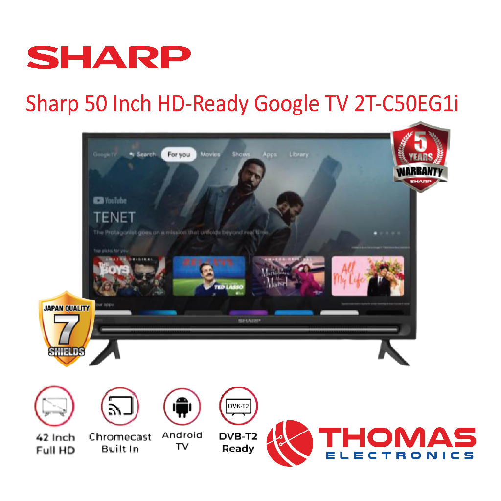 Jual SHARP Google HD Led TV 50 Inch 2TC50EG1i 2T C 50 EG1i C50EG1i Garansi | Shopee Indonesia