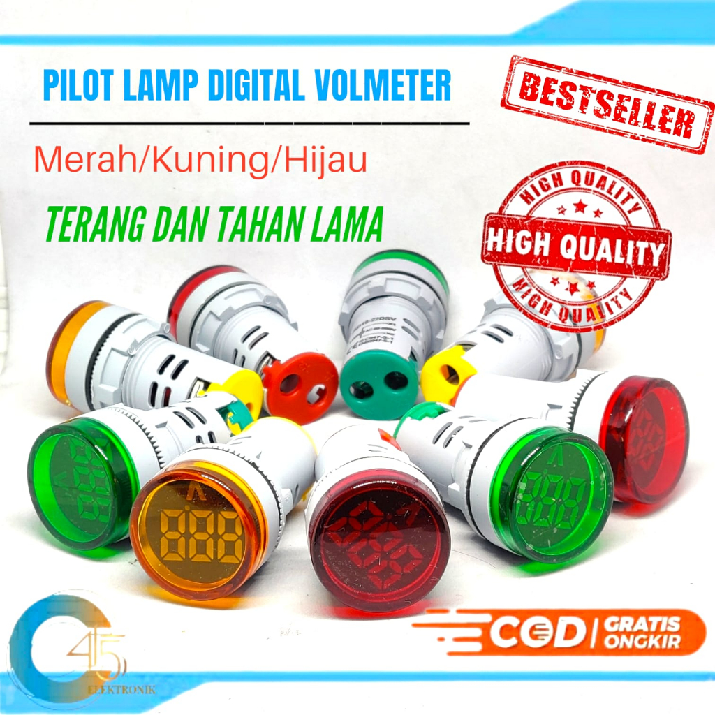 Jual Pilot Lamp Voltmeter Cover AD 16-22DSV Digital Indikator | Shopee ...