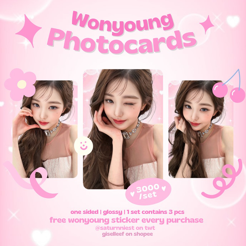 Jual (MIN CO 10 RIBU) IVE WONYOUNG FANMADE PHOTOCARD PHOTOCARDS UNOFFICIAL PINK VER KPOP ...