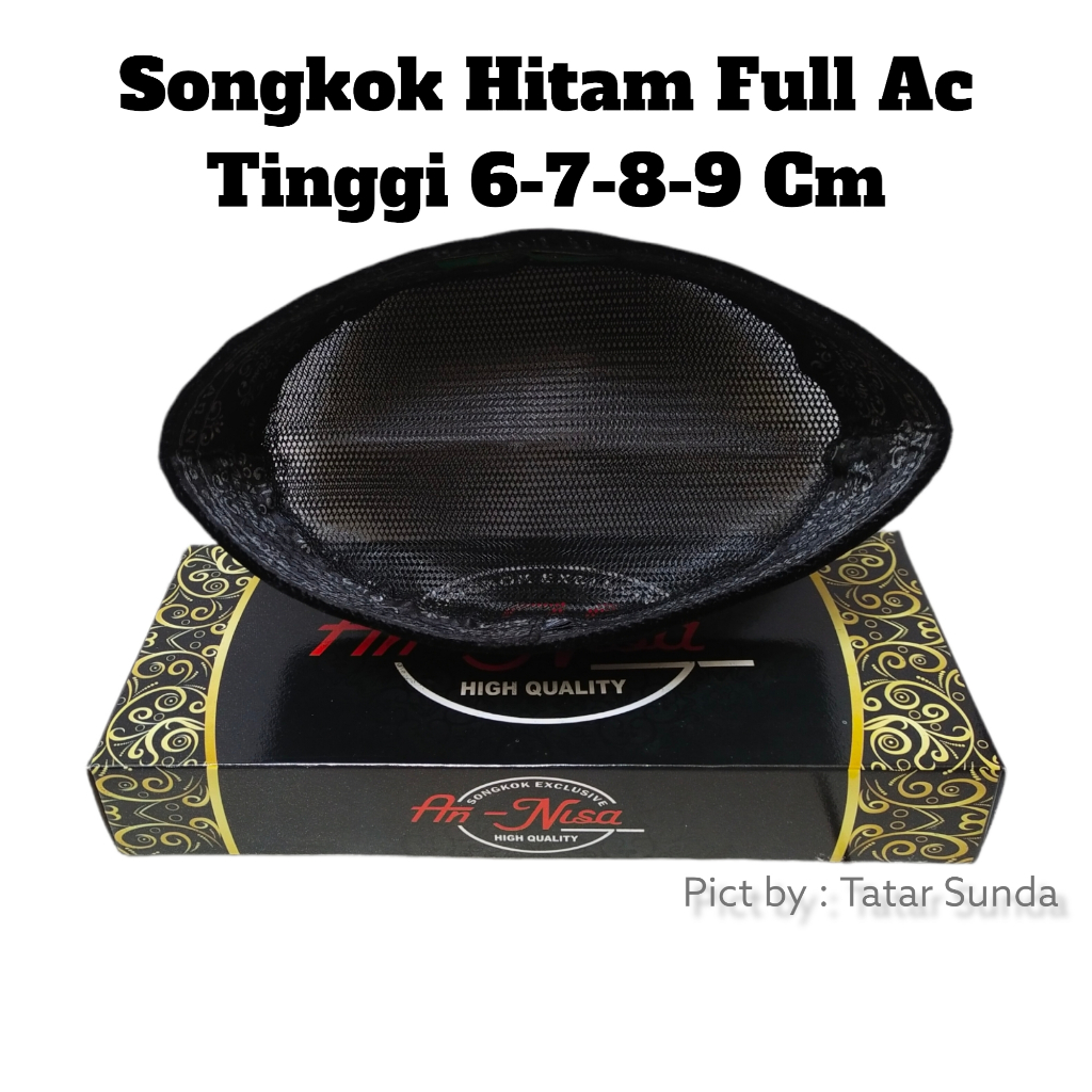 Jual Kopiah Hitam Polos Dewasa Full Ac Songkok Kopeah Kopyah Peci Hitam ...
