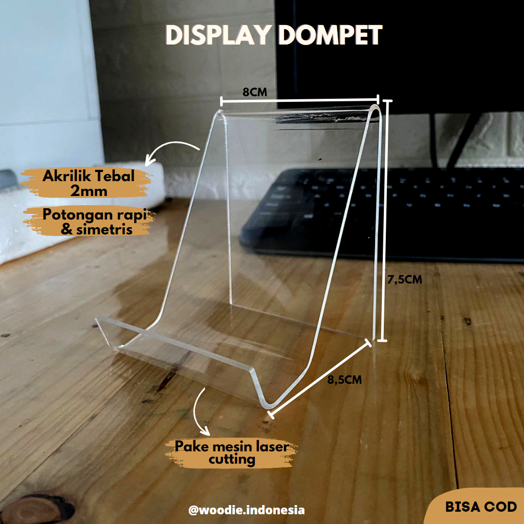 Jual Display Stand Dompet Akrilik Stand Pajangan Dompet | Shopee Indonesia