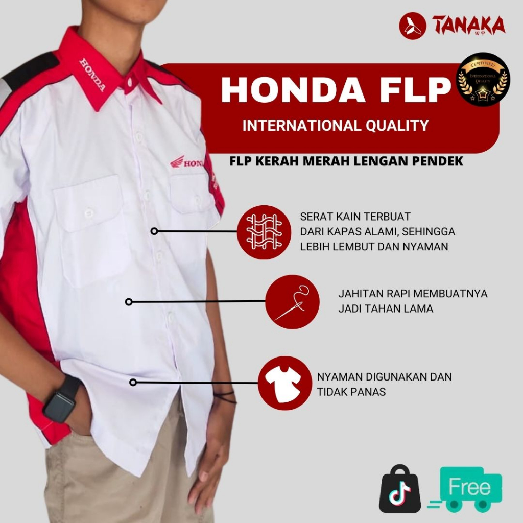 Jual Seragam Honda Frontline People (FLP) Pria Kerah Merah | Frontdesk ...