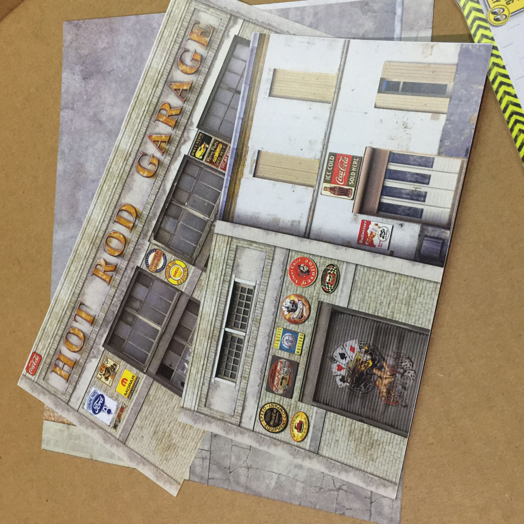 Jual Diorama diecast papercraft skala 1/64 - model Hot Rod garage ...