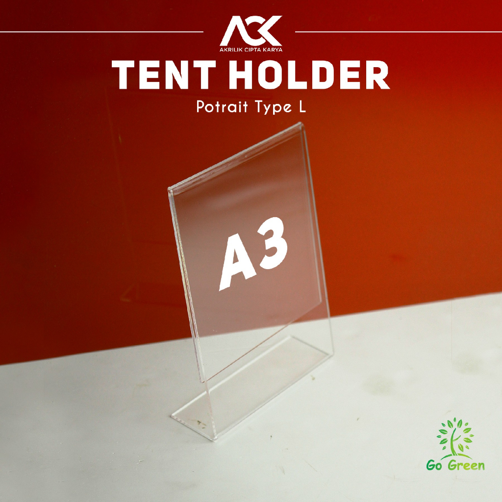 Jual Tempat Brosur Meja Akrilik A3 L Type / Acrylic Tent Card Holder A3 ...
