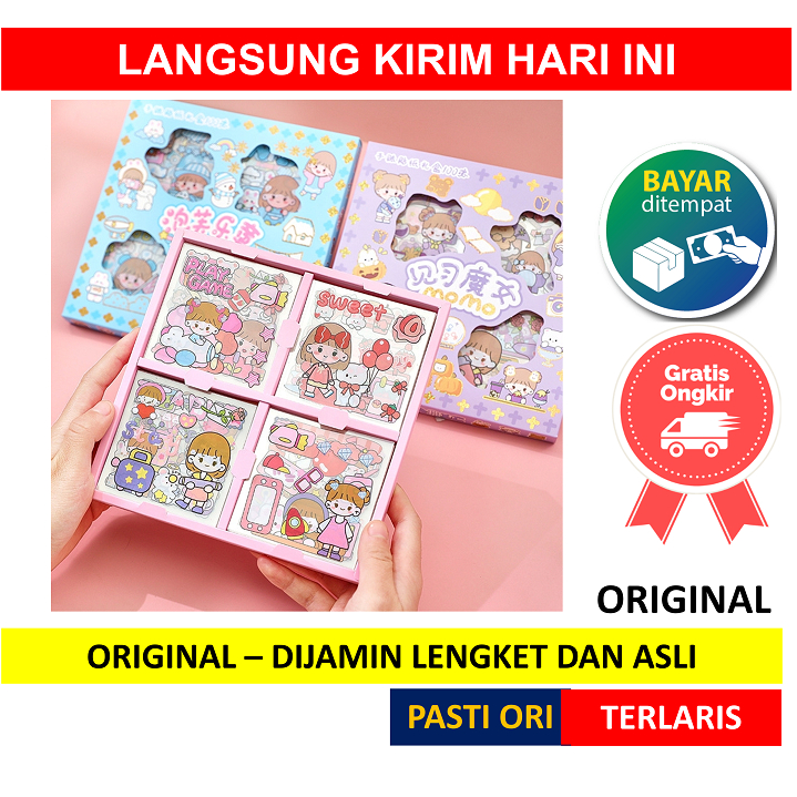 Jual Pretty Sticker Momo 1 pack isi 100 Lembar Pcs Stiker Box Momo ...