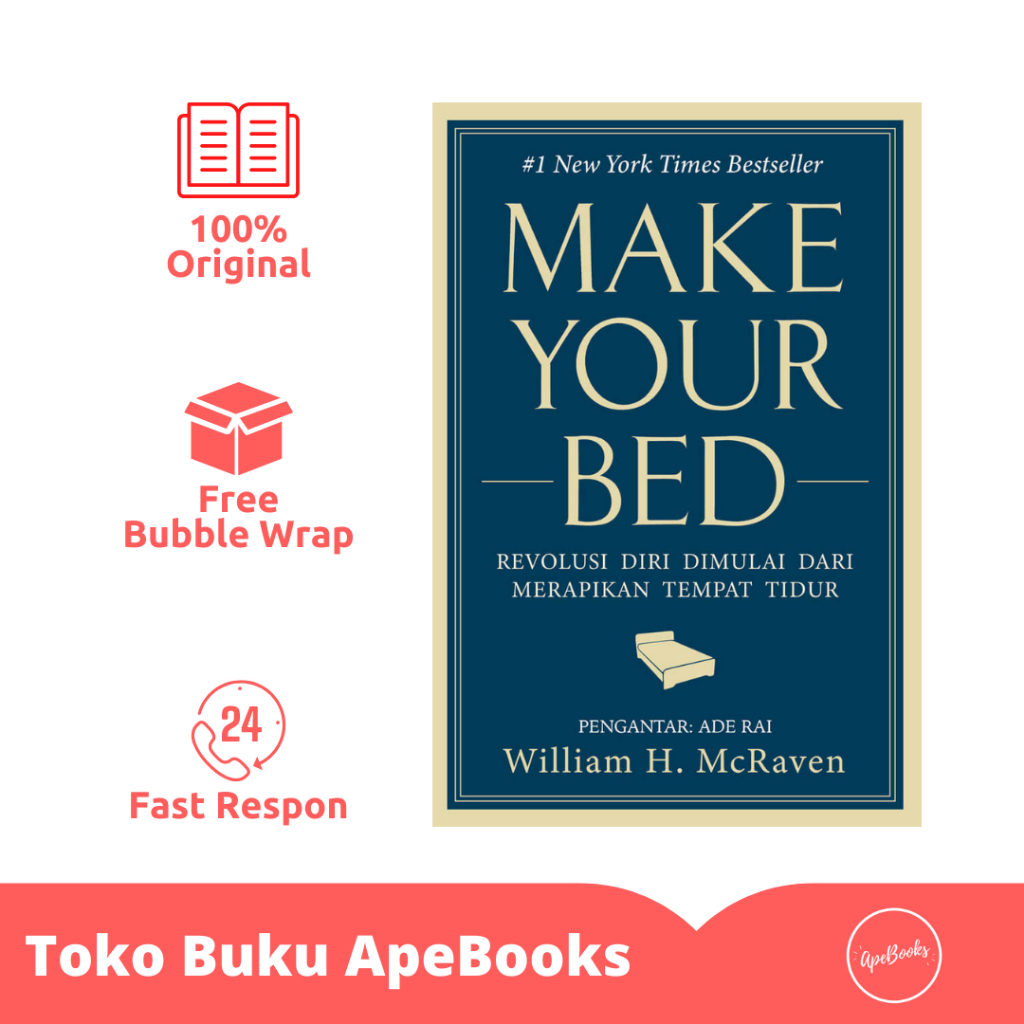 Jual Buku Make Your Bed Bahasa Indonesia - William H McRaven (Original ...