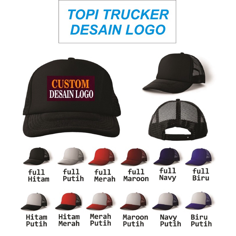Jual Topi Trucker DESAIN LOGO | Shopee Indonesia