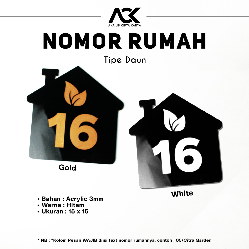 Jual Acrylic House Number Custom Persegi Panjang / Sign Nomor Rumah ...