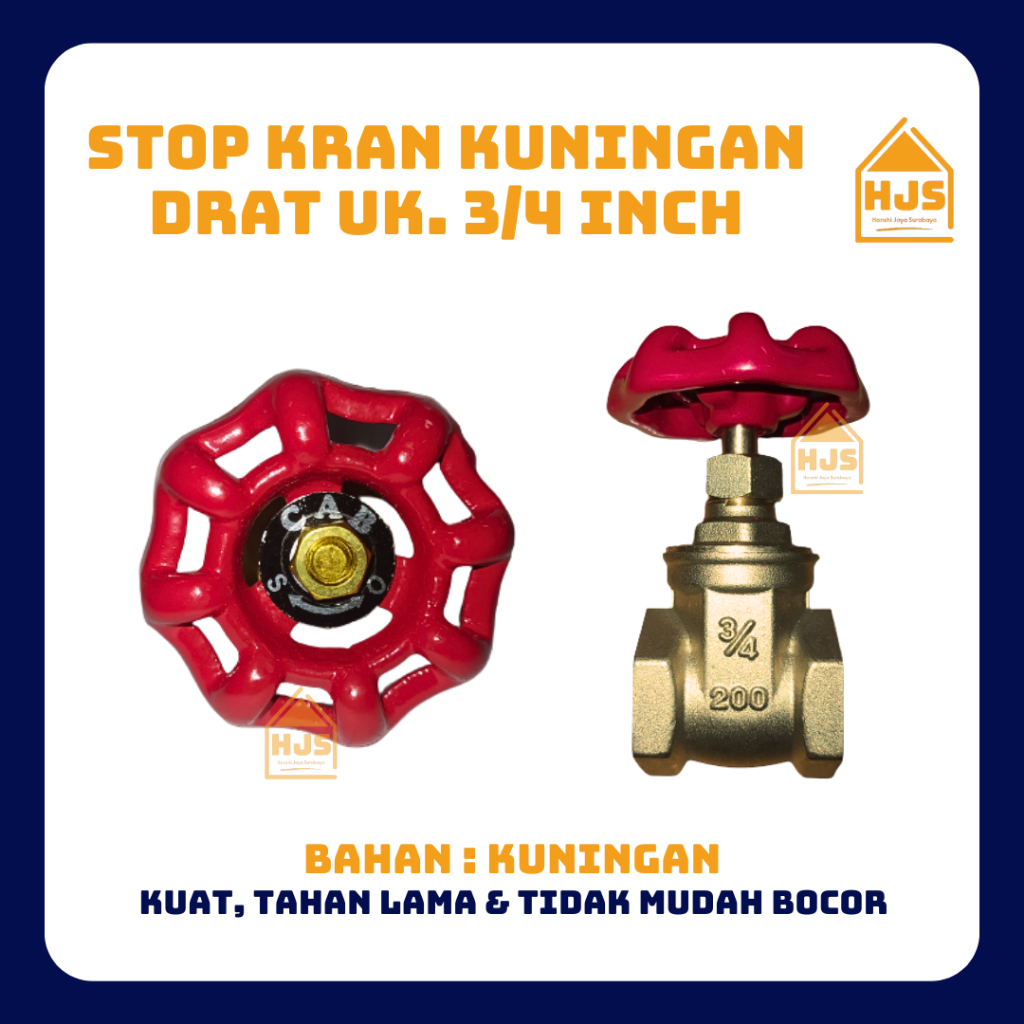 Jual GATE VALVE KUNINGAN 3/4 INCH - STOP KRAN | Shopee Indonesia