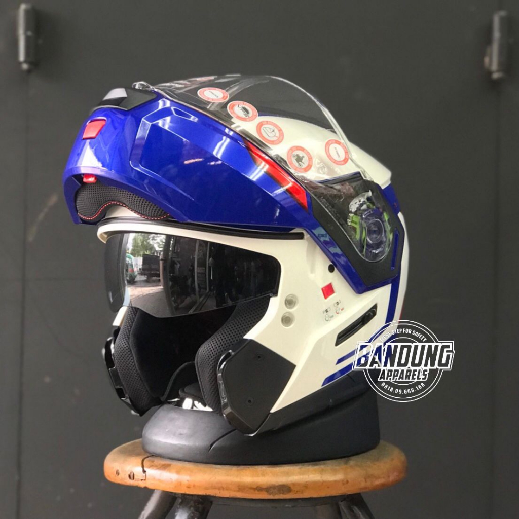 Jual Helm Full Face Half Face Modular N903 Classic Reflector Metal White #038 | Shopee Indonesia