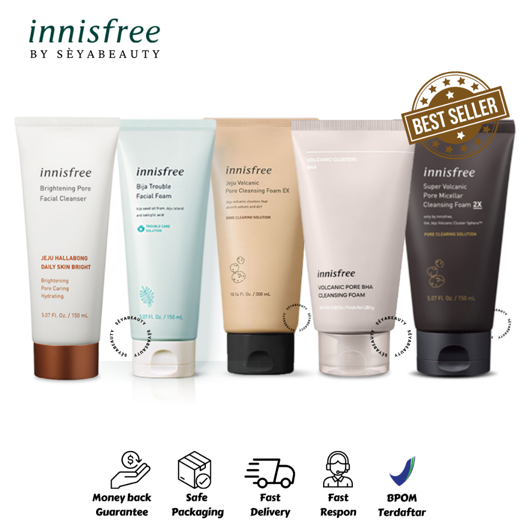 Jual [SEYABEAUTY] INNISFREE - JEJU VOLCANIC PORE CLEANSING FOAM EX / BIJA TROUBLE FACIAL FOAM ...