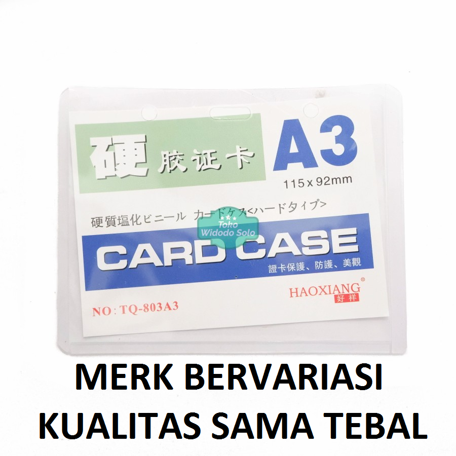 Jual 1 BUAH Plastik ID Card Case A3 Name Card Name Tag Landscape ...