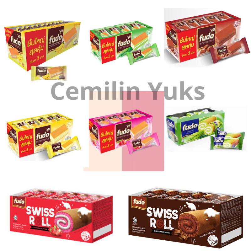 Jual Fudo Layer Cake With Cream Flavour Isi 24 Fudo Swiss Roll With ...