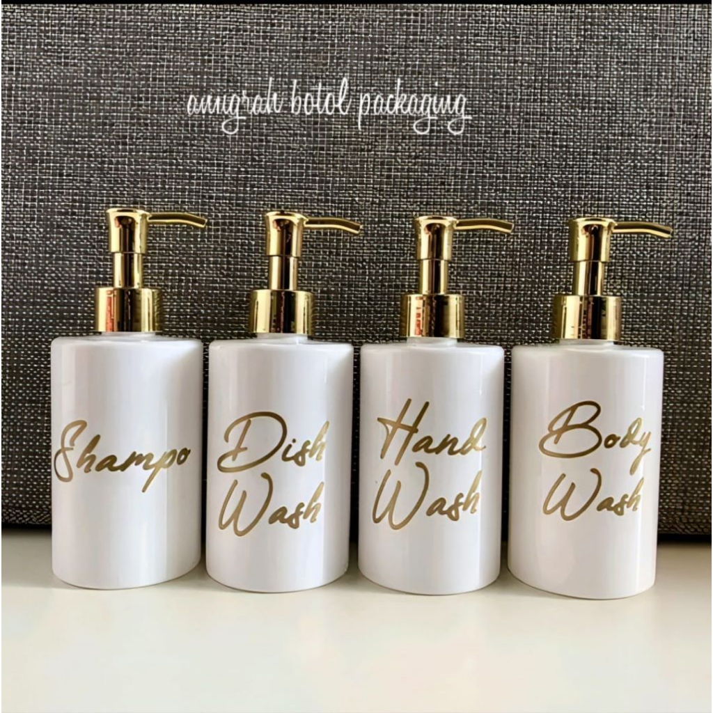 Jual Botol Shampoo / Dispenser Sabun cair 250 ml putih / Lotion / Hand ...