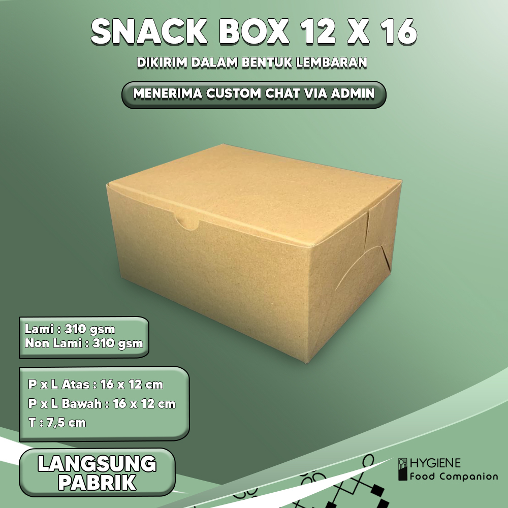 Jual dus kue 12x16 / dus snack box 12 x 16 / kotak kardus kue laminasi ...