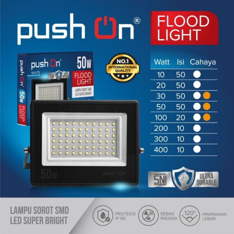 Jual Lampu Kap Sorot Cahaya Putih / Led Floodlight (Kap Sorot) Push On ...