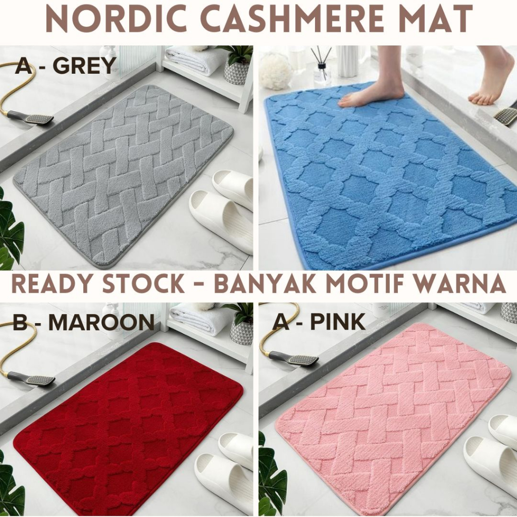 Jual Nordic Cashmere Mat / Keset Karpet Lembut Bulu Timbul Tebal Halus ...