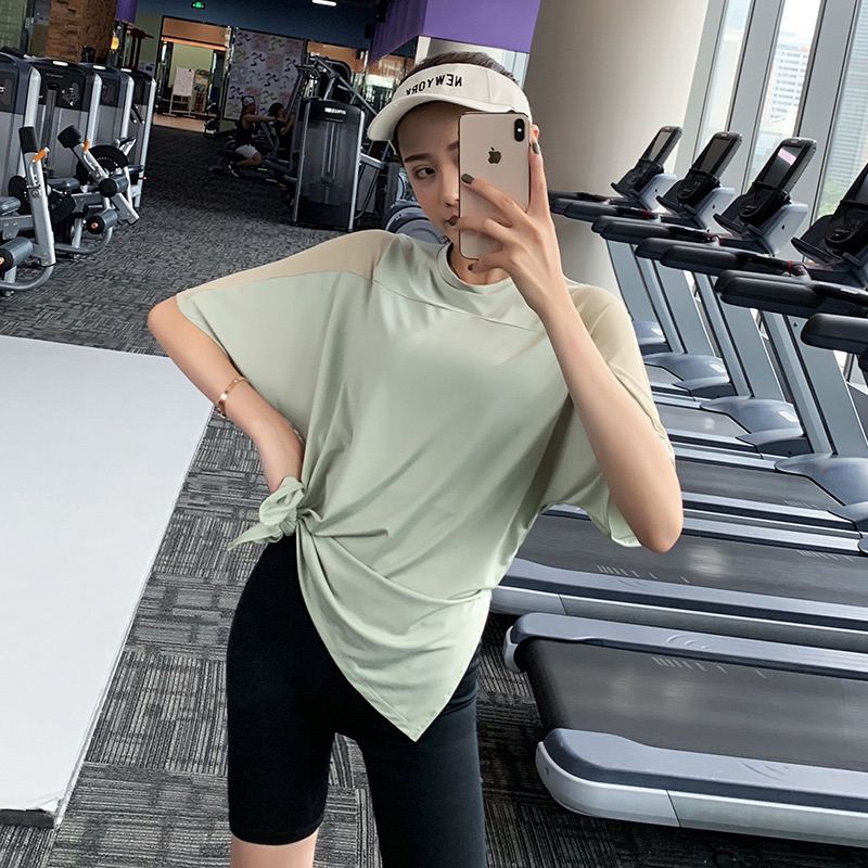 Jual Baju Olahraga Wanita Lengan Pendek Gym Fitness Yoga DX052 | Shopee Indonesia