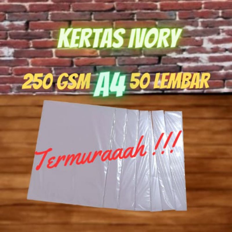 Jual KERTAS IVORY 250 GSM ISI 50 LEMBAR | Shopee Indonesia