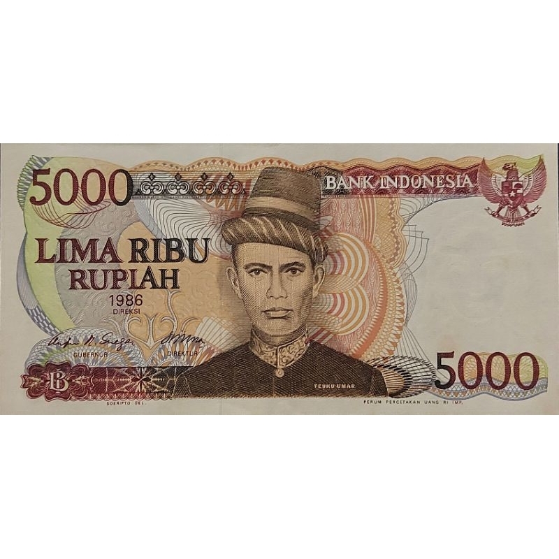 Jual Uang Kuno Indonesia 5000 5rb Rupiah Teuku umar Kondisi UNC -AUNC ...