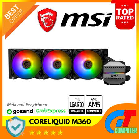 Jual MSI MAG CORELIQUID M360 – MSI CORE LIQUID COOLING 360mm | Shopee Indonesia