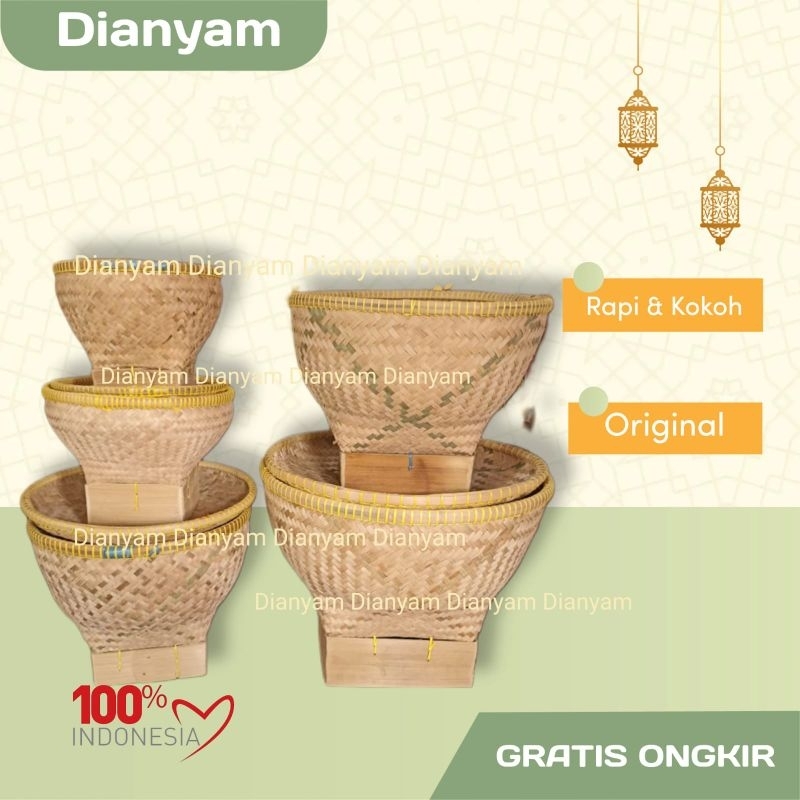 Jual Bakul Nasi Bambu Kecil Sedang Besar Wakul Ceting Anyaman | Shopee ...