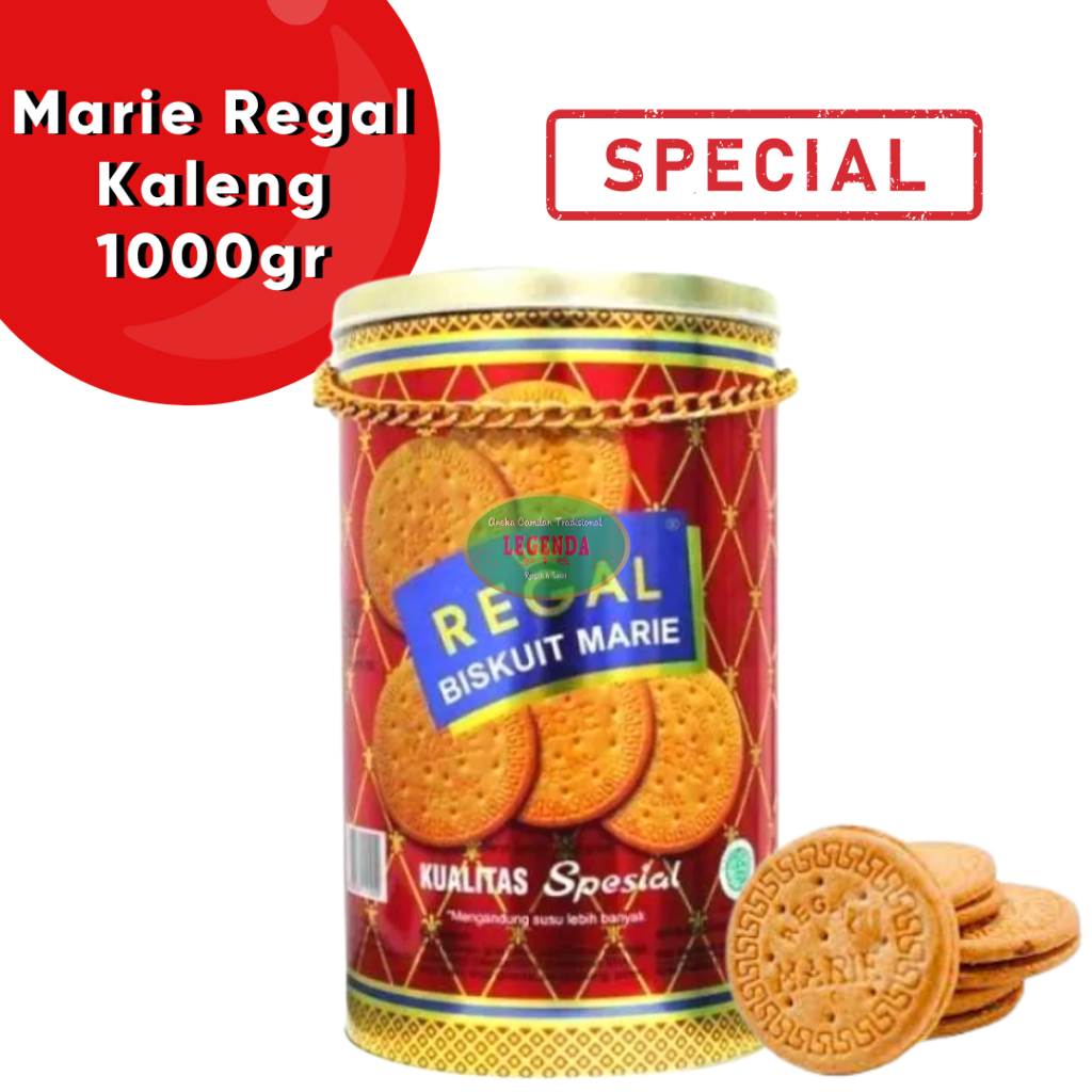 Jual Biskuit Marie Spesial REGAL Kaleng Rantai 1000 Gr Gram / 1 KG ...