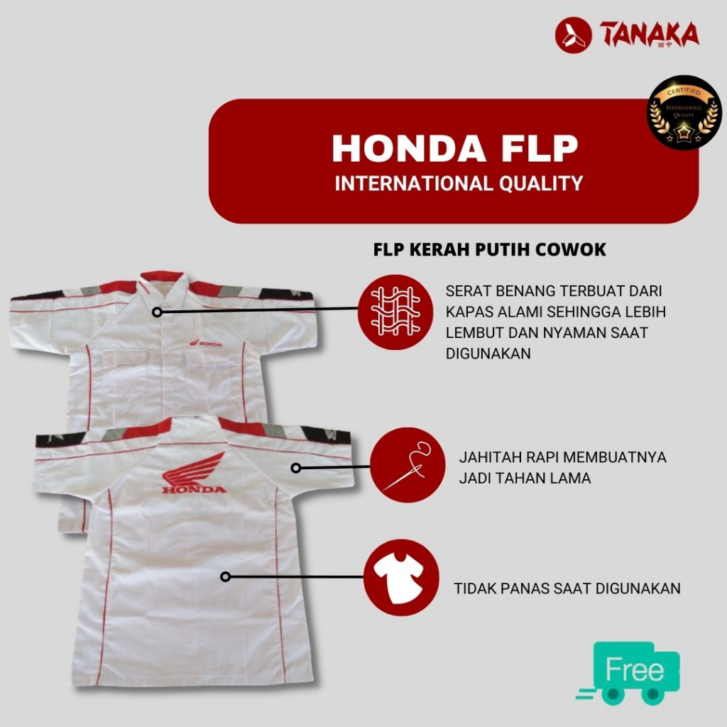 Jual Seragam Honda Frontline People (FLP) Kerah Putih Pria | Frontdesk ...