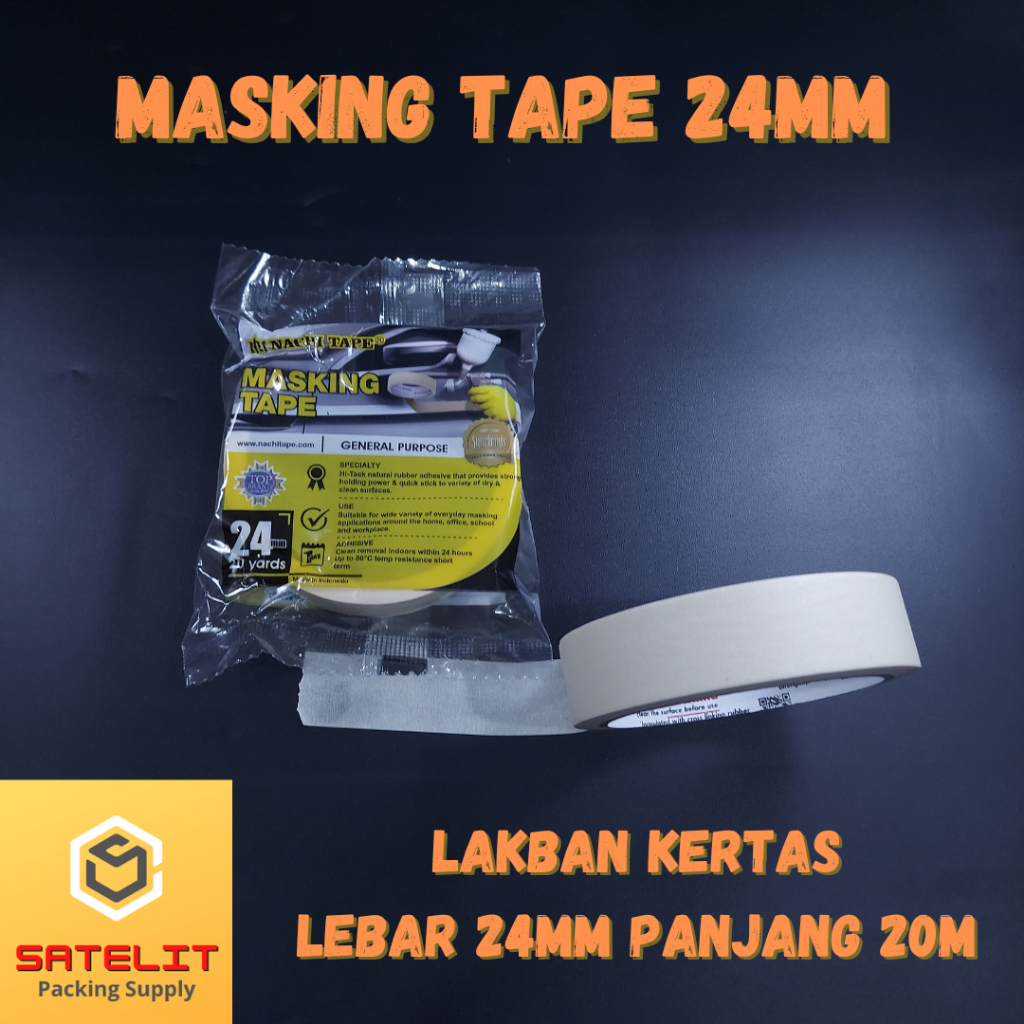 Jual Masking Tape Nachi 24 mm x 20 M - Lakban Kertas Kemasan Single ...