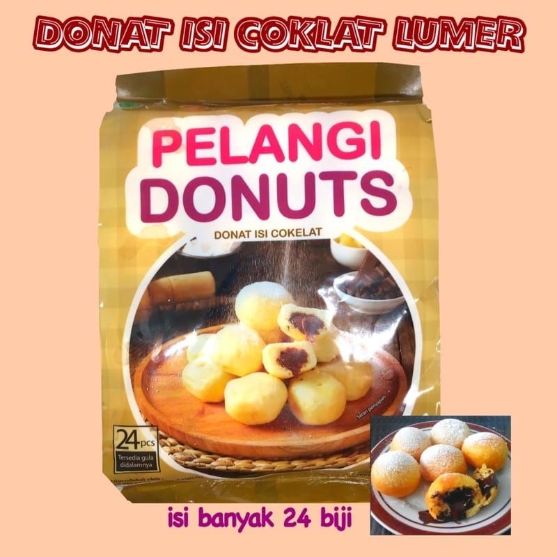 Jual Donat mini coklat lumer isi 24/pak donat mini pelangi | Shopee ...