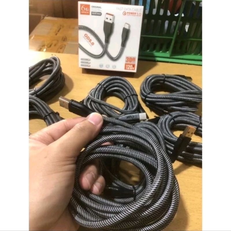 Jual Kabel data X70 120W 6G Fast Charging panjang 3 meter Type C /miro ...