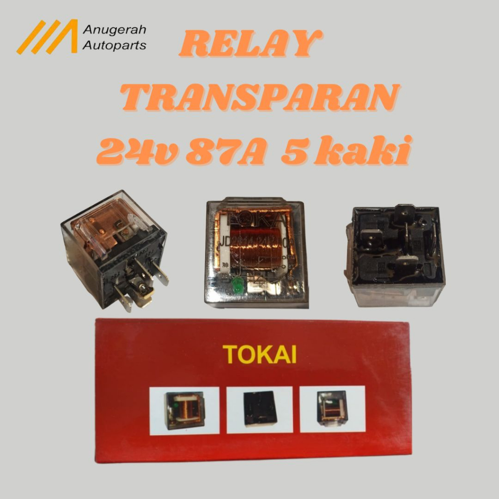 Jual RELAY TOKAI 24V 5 KAKI 87A TRANSPARAN | Shopee Indonesia