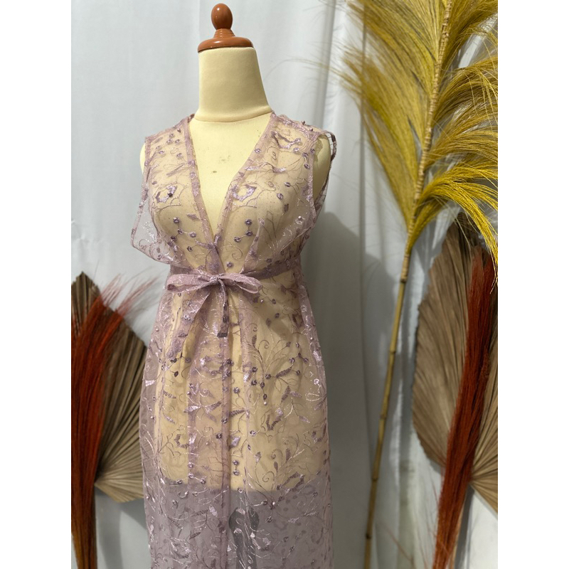 Jual cape tile rompi tile vest tulle/ Outer gamis / cardigan tile ...