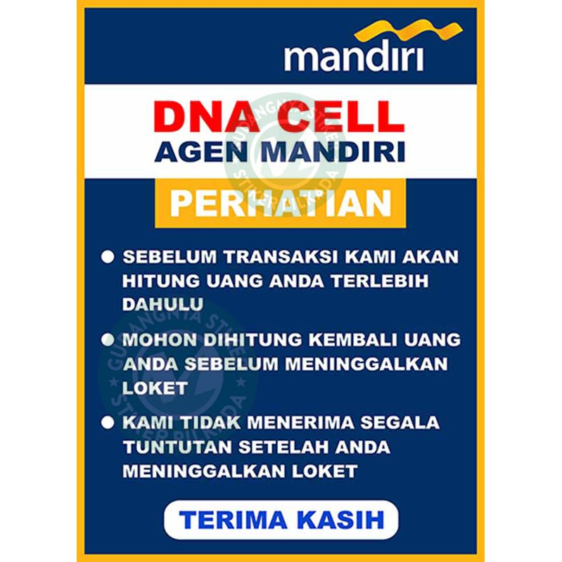Jual STIKER VINYL PERINGATAN AGEN MANDIRI (CUSTOM, TULIS NAMA AGEN DI ...